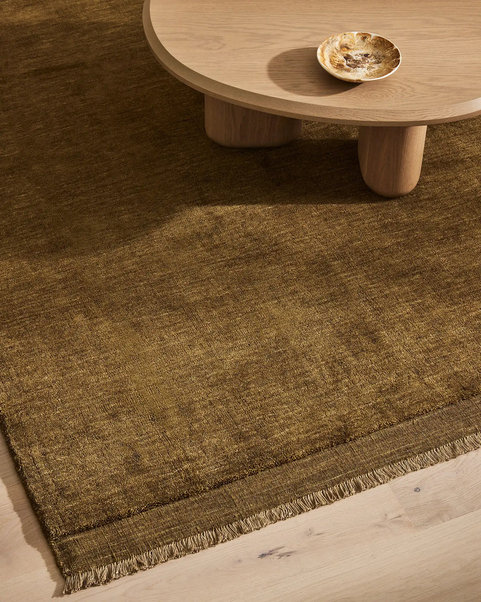 Silvio Wool Floor Rug in Oakmoss by Weave Home